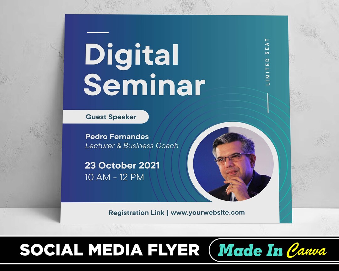 Digital Seminar Flyer, DIY Canva Digital Seminar Service Flyer Template ...