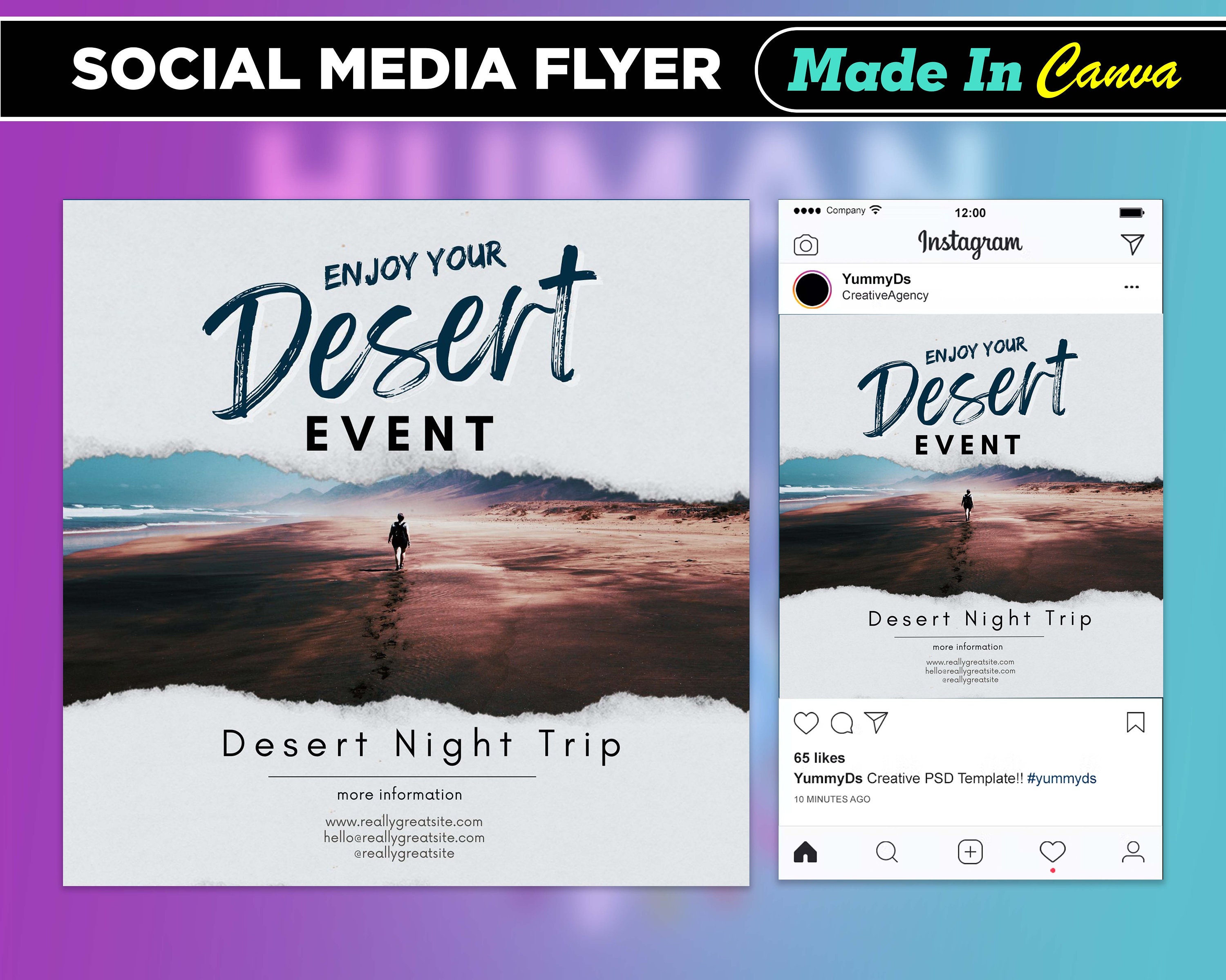 Desert Event Flyer, DIY Canva Desert Event Flyer Template 2022 ...