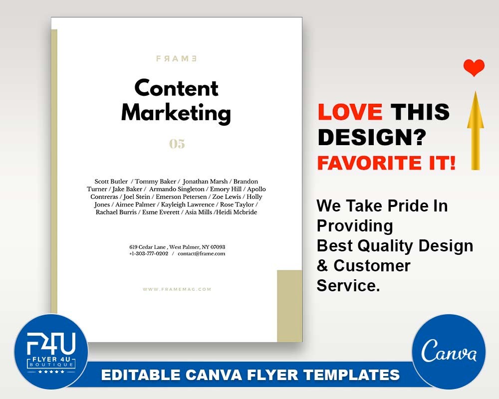 Content Marketing Flyer DIY Canva Content Marketing Template - Etsy