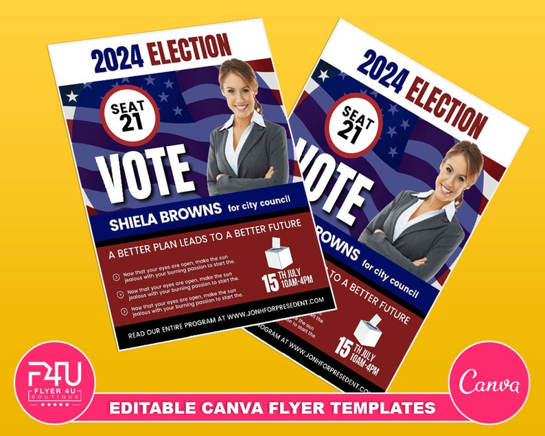 Election Campaing Flyer, DIY Canva Election Campaing Flyer Template ...