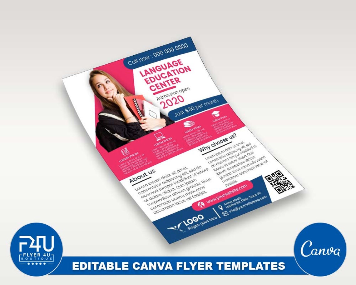 School Flyer DIY Canva School Flyer Template 2021 Editable | Etsy