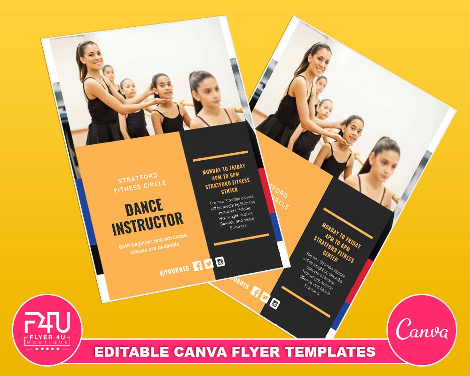 Dance Instructor Flyer, DIY Canva Dance Instructor Flyer Template 2022 ...