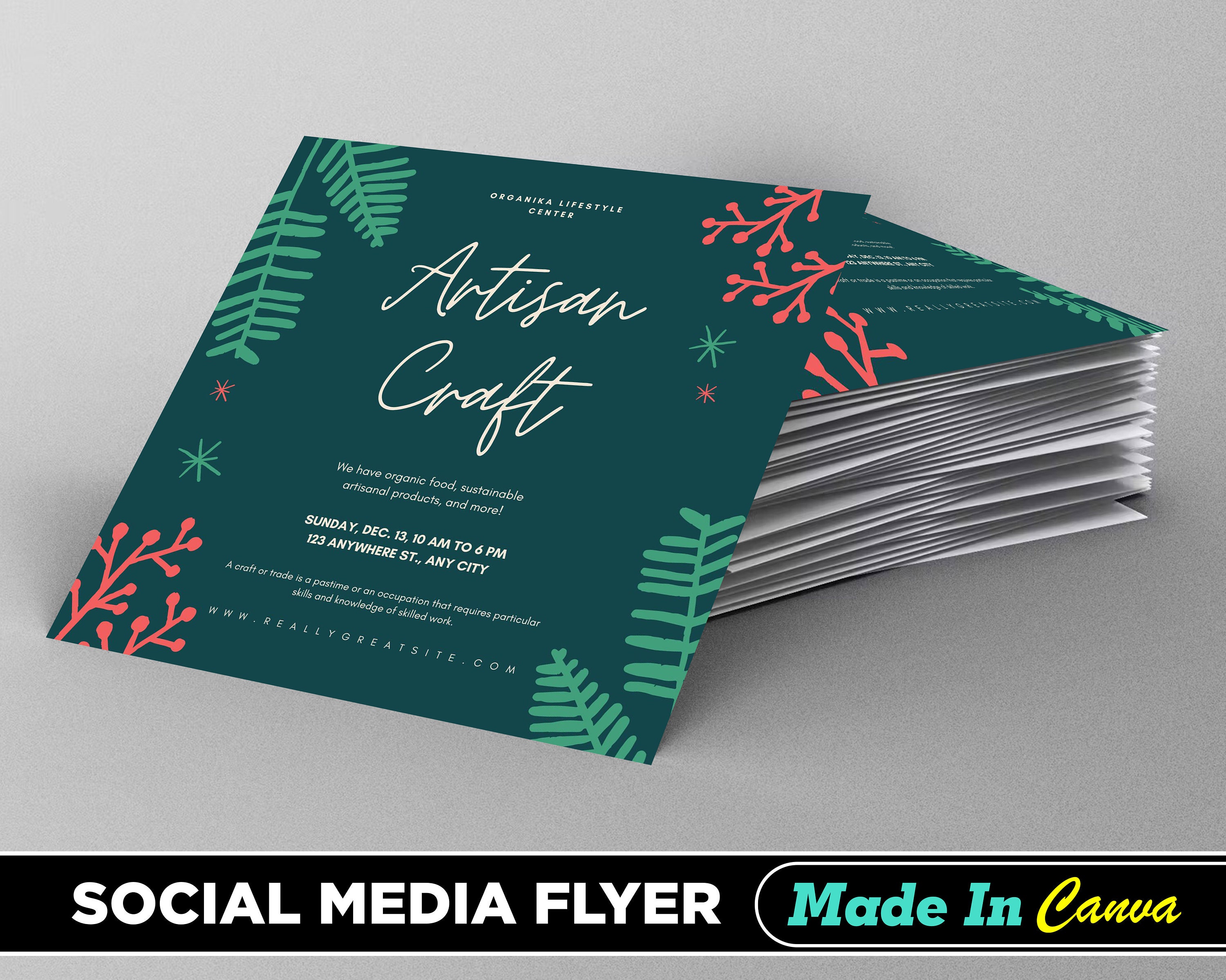 Artisan Craft Fair Flyer, DIY Canva Artisan Craft Fair Template 2022 ...