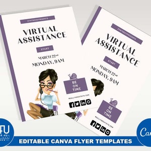 Virtual Assistant Flyer DIY Canva Virtual Assistant Flyer - Etsy