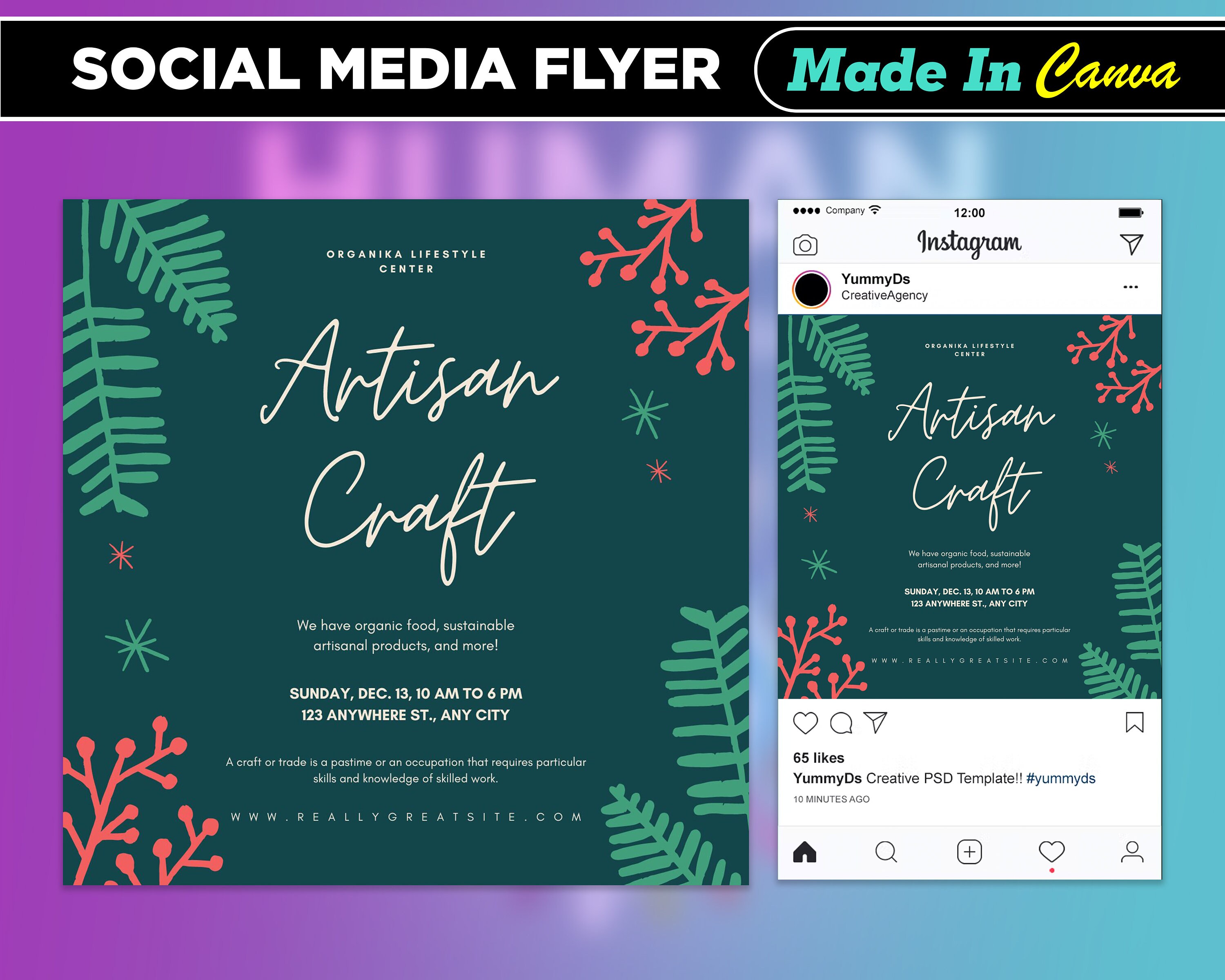 Artisan Craft Fair Flyer, DIY Canva Artisan Craft Fair Template 2022 ...