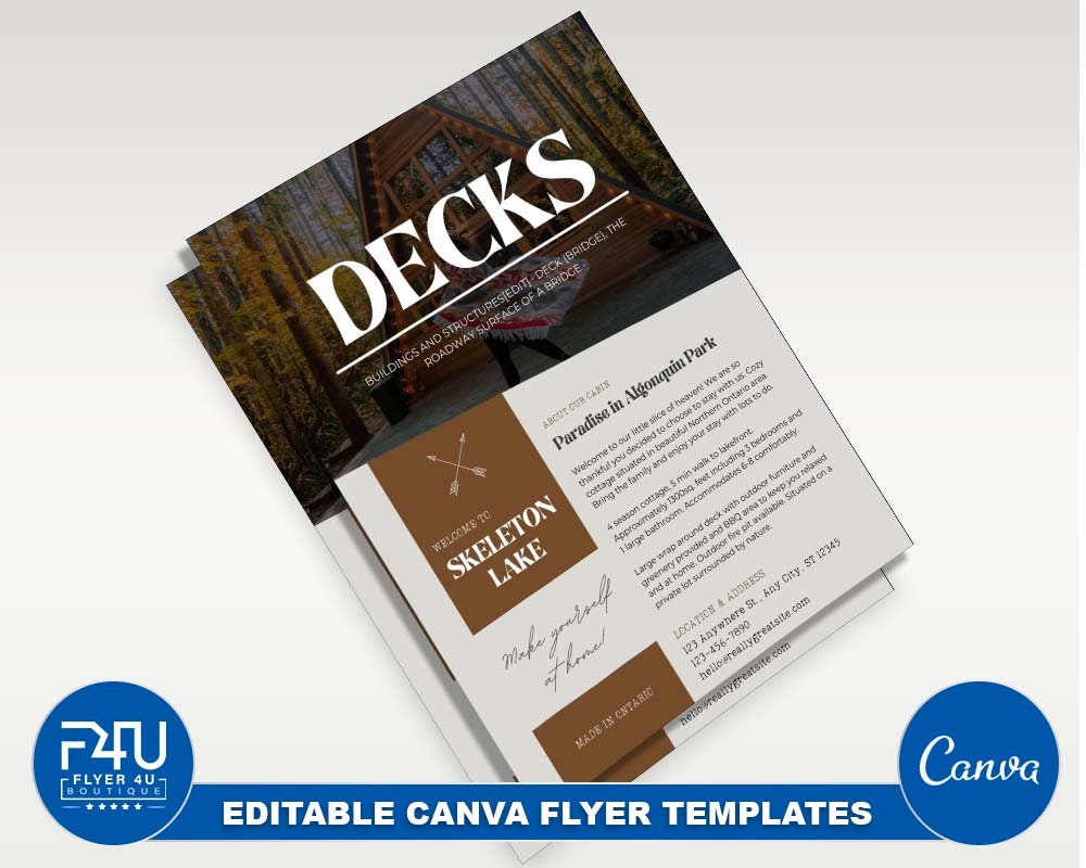 Decks Flyer DIY Canva Decks Flyer Template 2022 Editable - Etsy
