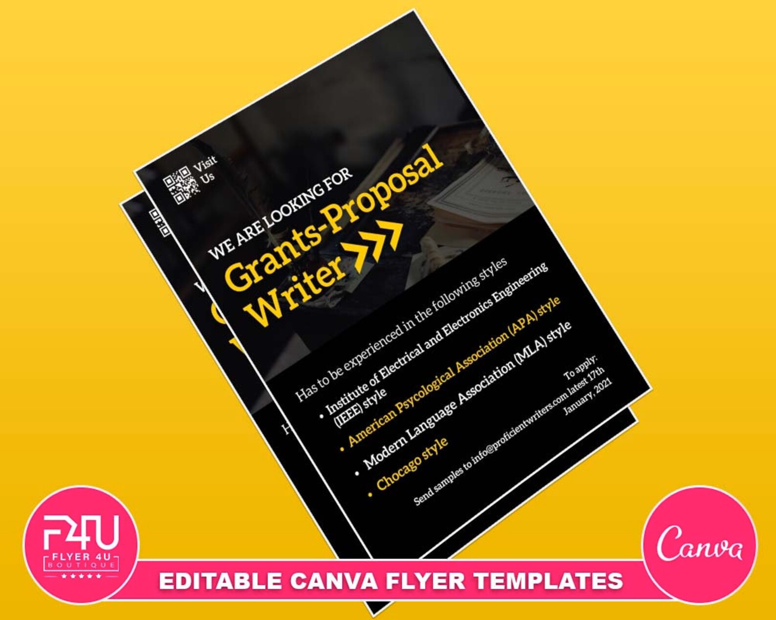 Grant Proposal Writer Flyer, DIY Canva Grant Proposal Writer Flyer ...