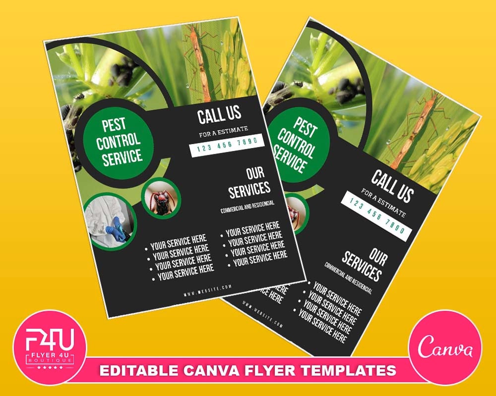 Pest Control Service Flyer, DIY Canva Pest Control Service Flyer ...