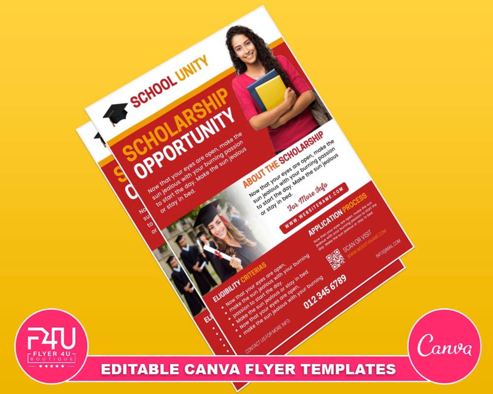 Scholarship Flyers Diy Canva Scholarship Flyers Editable Canva Us