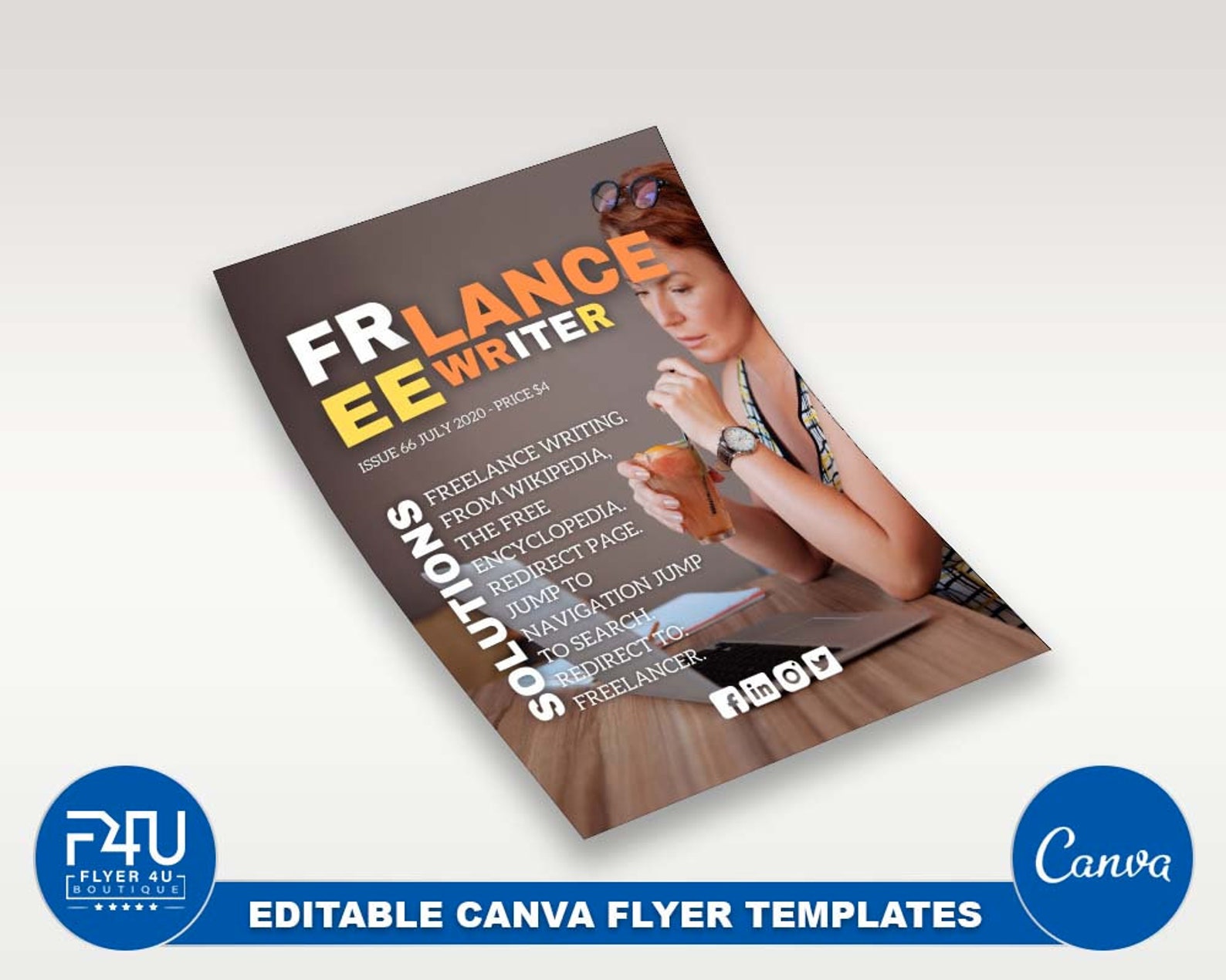 Freelance Writer Flyer, DIY Canva Freelance Writer Flyer Template 2022 ...
