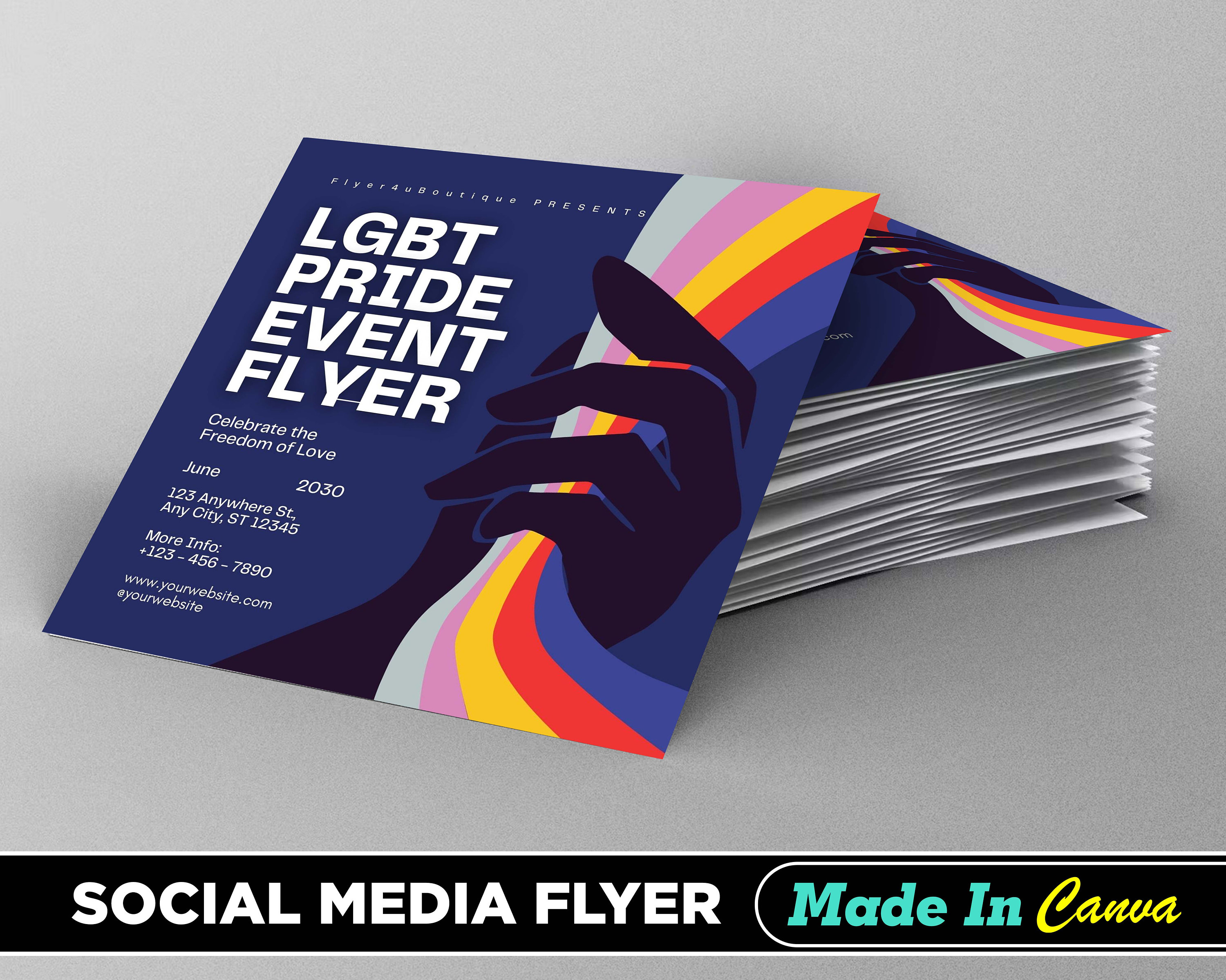LGBT Pride Event Flyer DIY Canva Lgbt Pride Event Flyer - Etsy