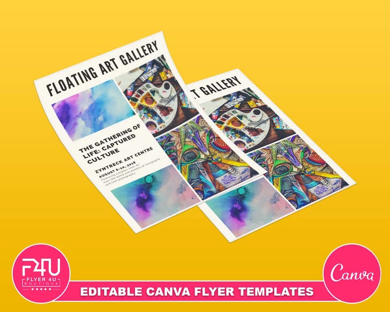 Floating Art Gallery Flyer DIY Canva Floating Art Gallery - Etsy