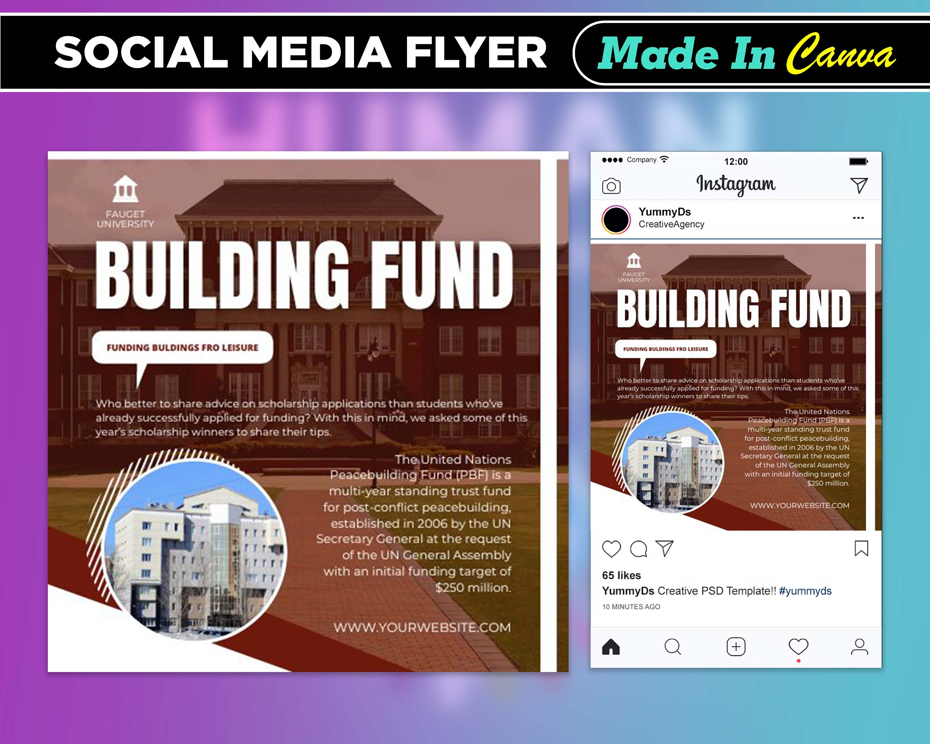 Building Fund Flyer, DIY Canva Building Fund Flyer Template 2022 ...