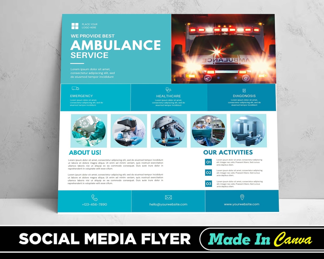 Ambulance Service Flyer, DIY Canva Ambulance Service Flyer Template ...
