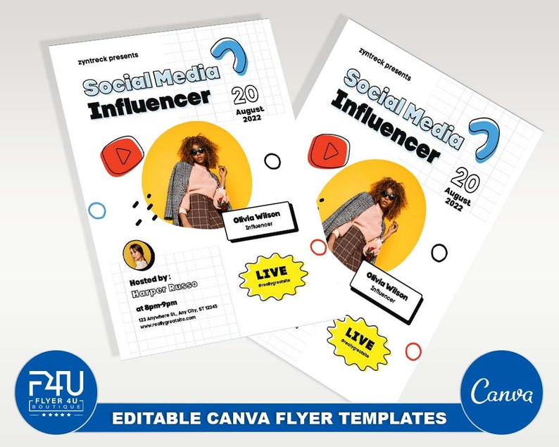 Social Media Influencer Flyer, DIY Canva Social Media Influencer ...
