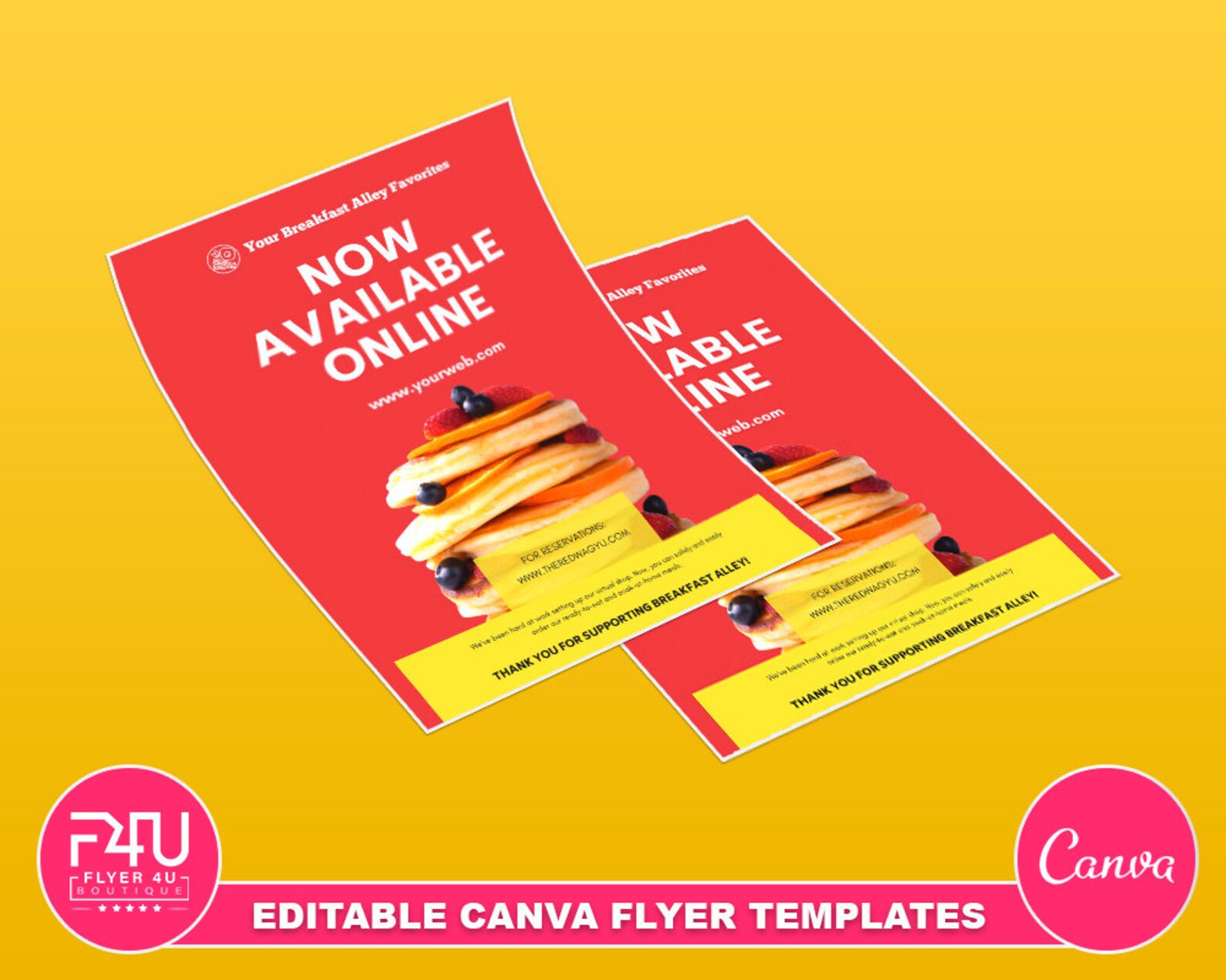 Restaurant Flyer DIY Canva Restaurant Flyer Template 2022 - Etsy