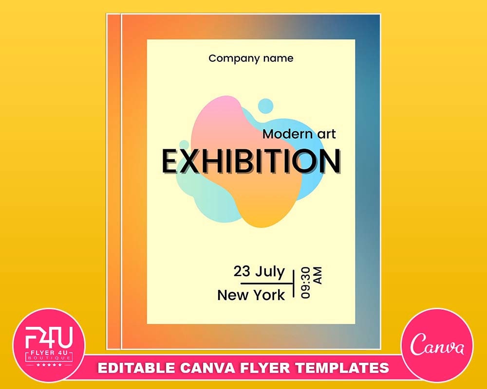 Art Exhibition Invitation Flyer, DIY Canva Art Exhibition Invitation ...