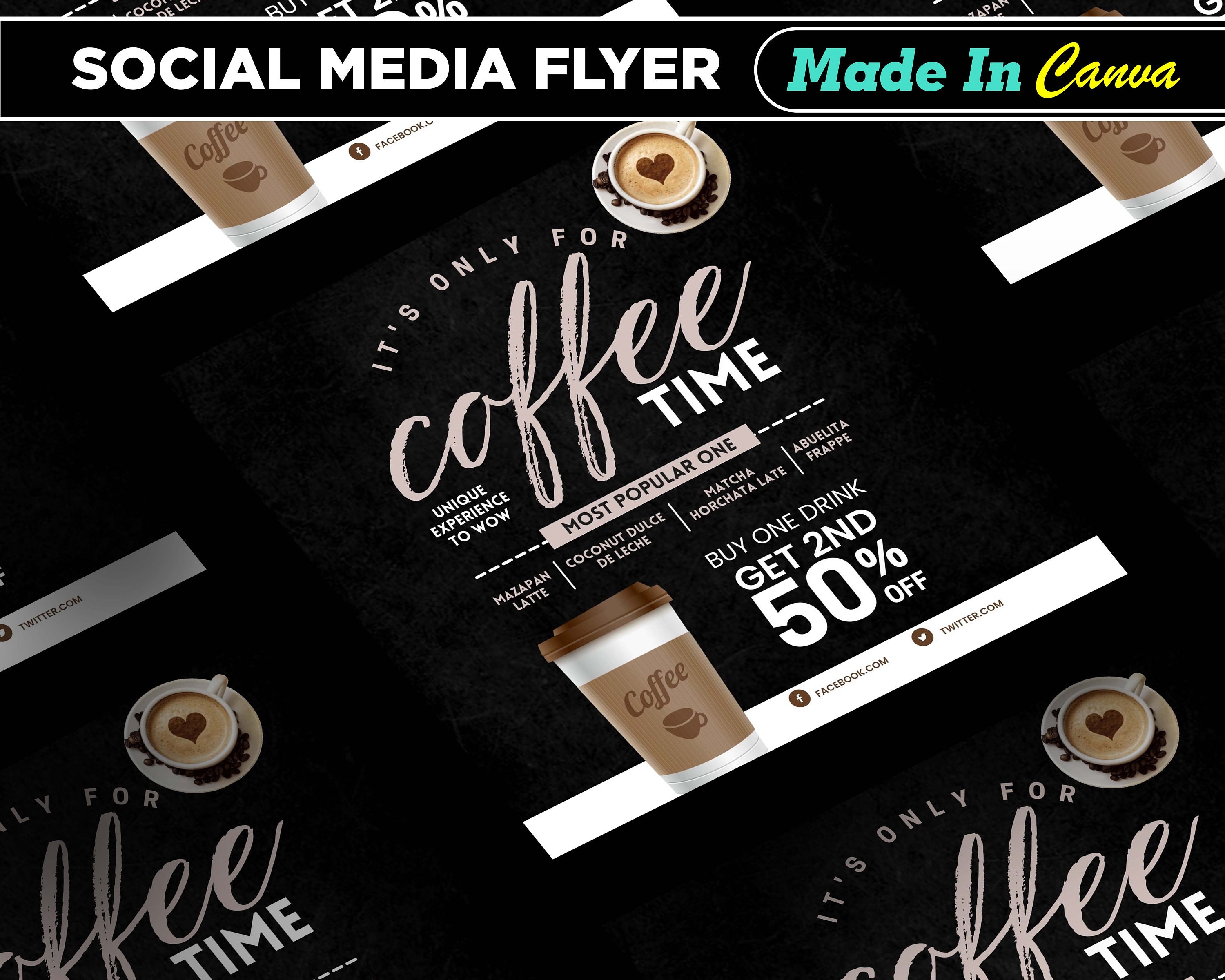 Coffee Advertising Flyer, DIY Canva Coffee Advertising Flyer Template ...
