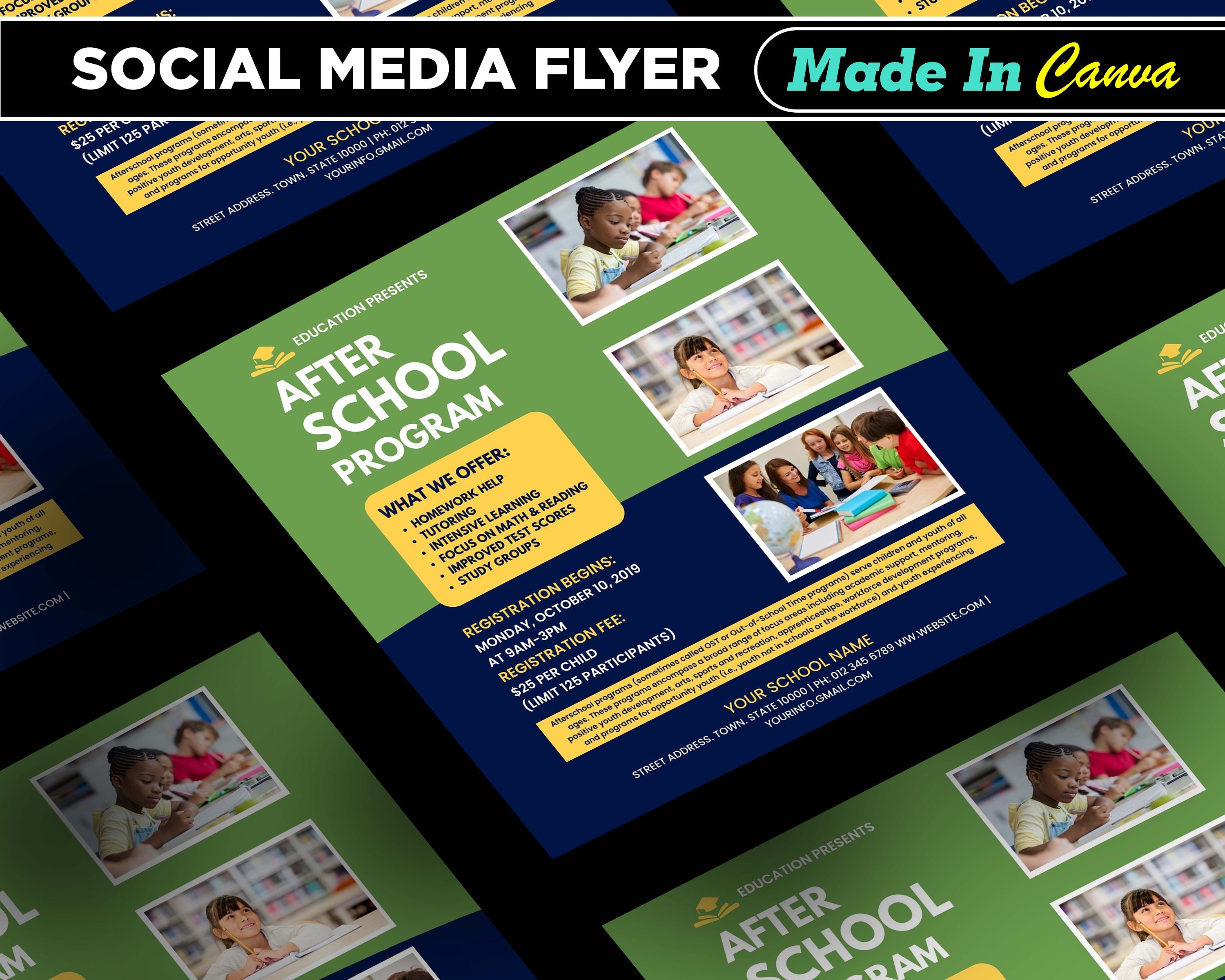 After School Program Flyer, DIY Canva After School Program Flyer ...