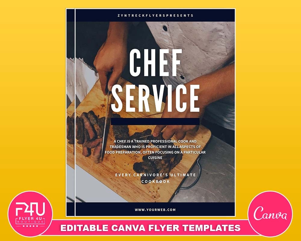 Chef Service Flyer, DIY Canva Chef Service Flyer Template 2022 ...