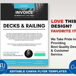 Decks and Railing Flyer DIY Canva Decks & Railing Template | Etsy