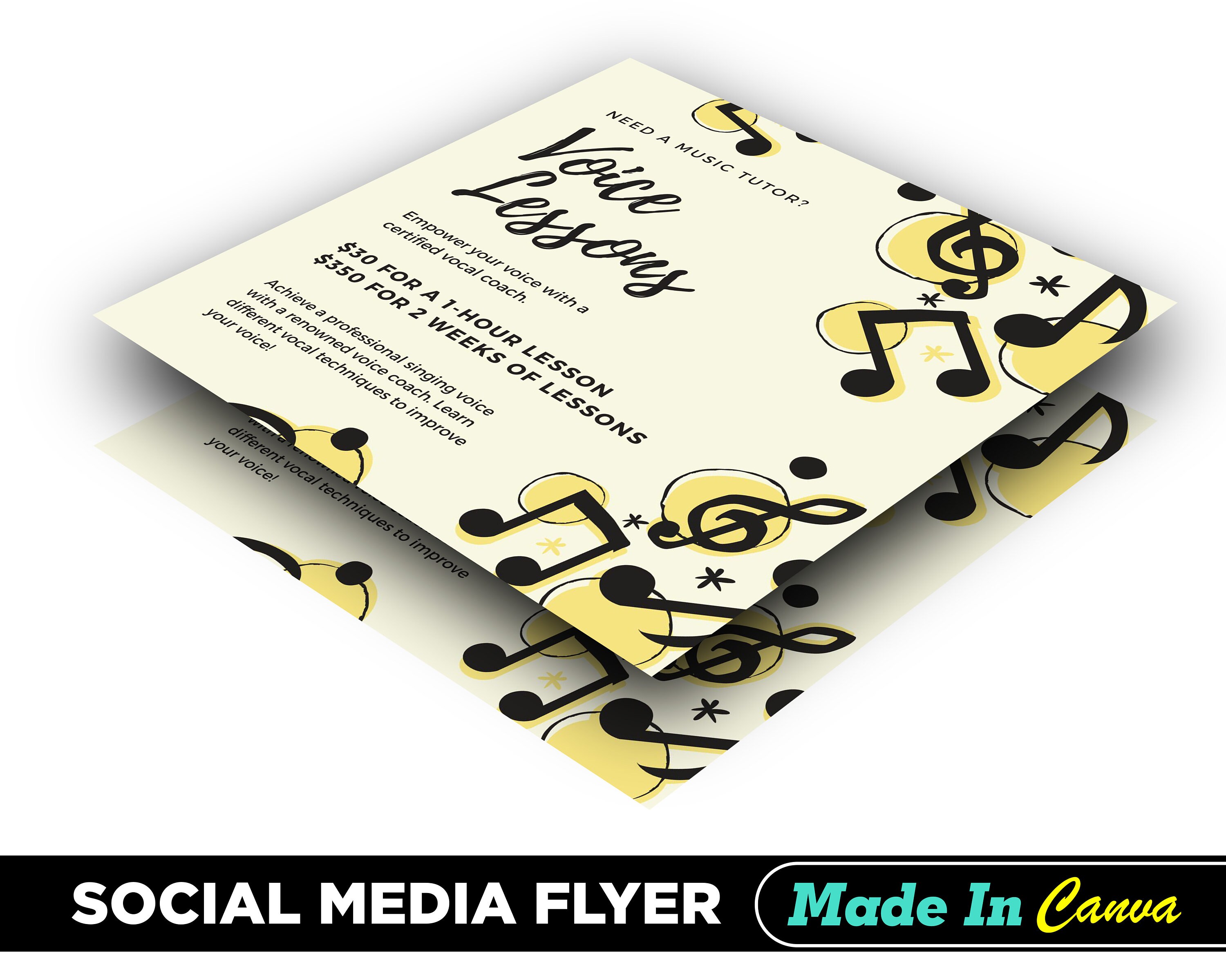 Voice Lessons Flyer, DIY Canva Voice Lessons Flyer Template 2022 ...
