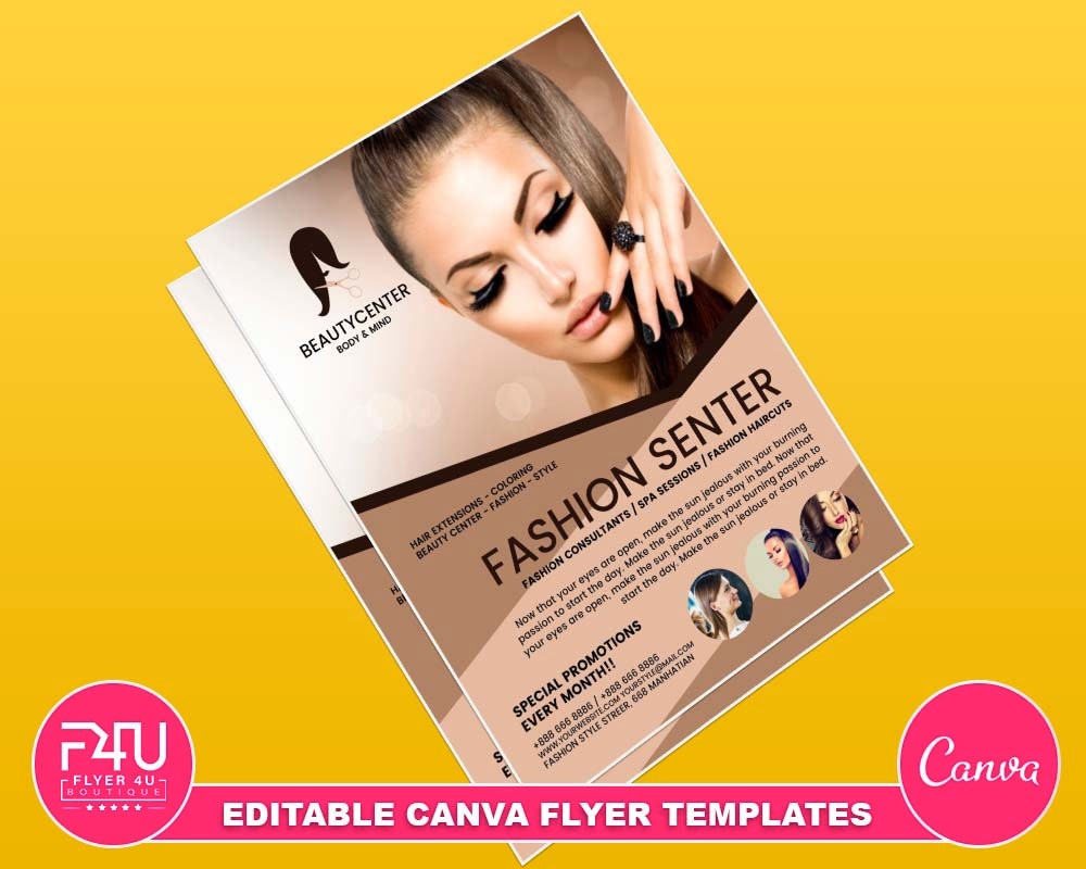 Hair Business Flyer, DIY Canva Hair Business Flyer Template 2022 ...