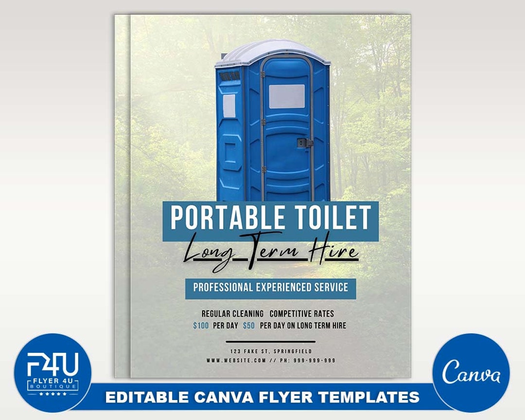 Porta Potty Rental Business Flyer, DIY Canva Porta Potty Rental ...