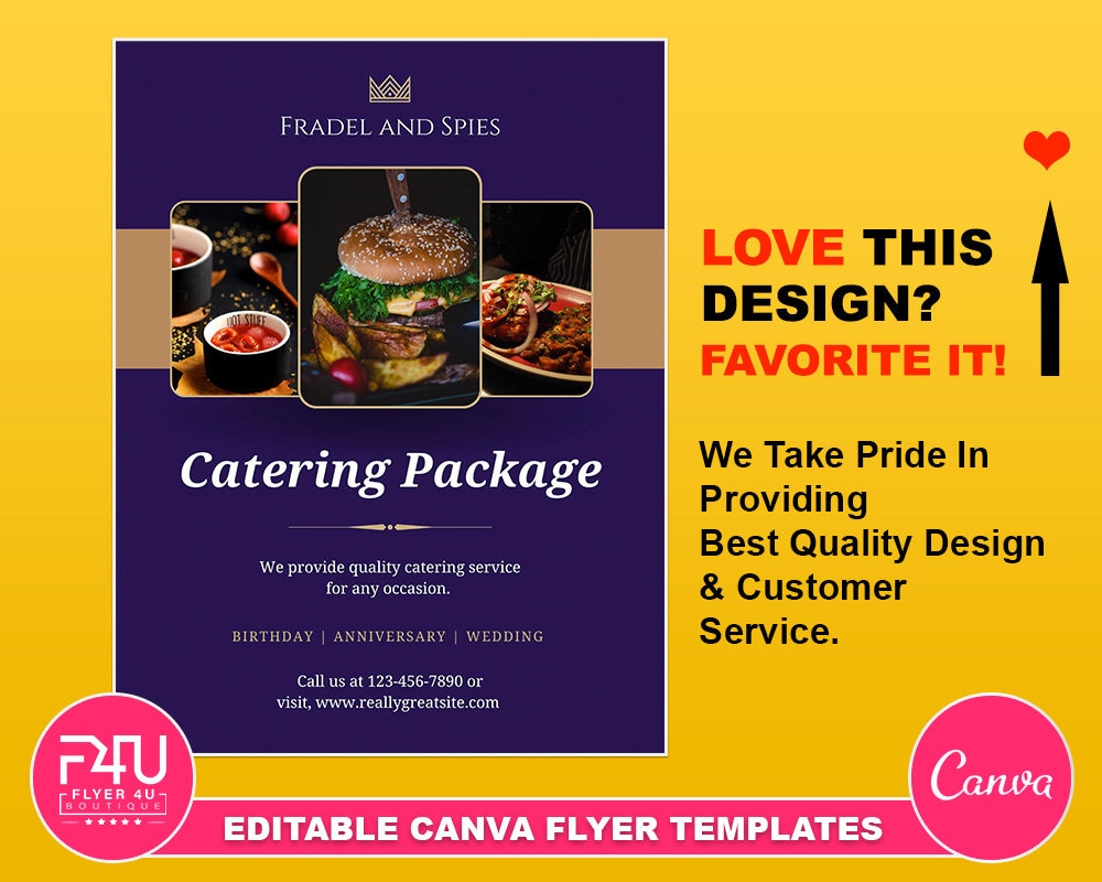 Catering Package Flyer, DIY Canva Catering Package Flyer Template ...