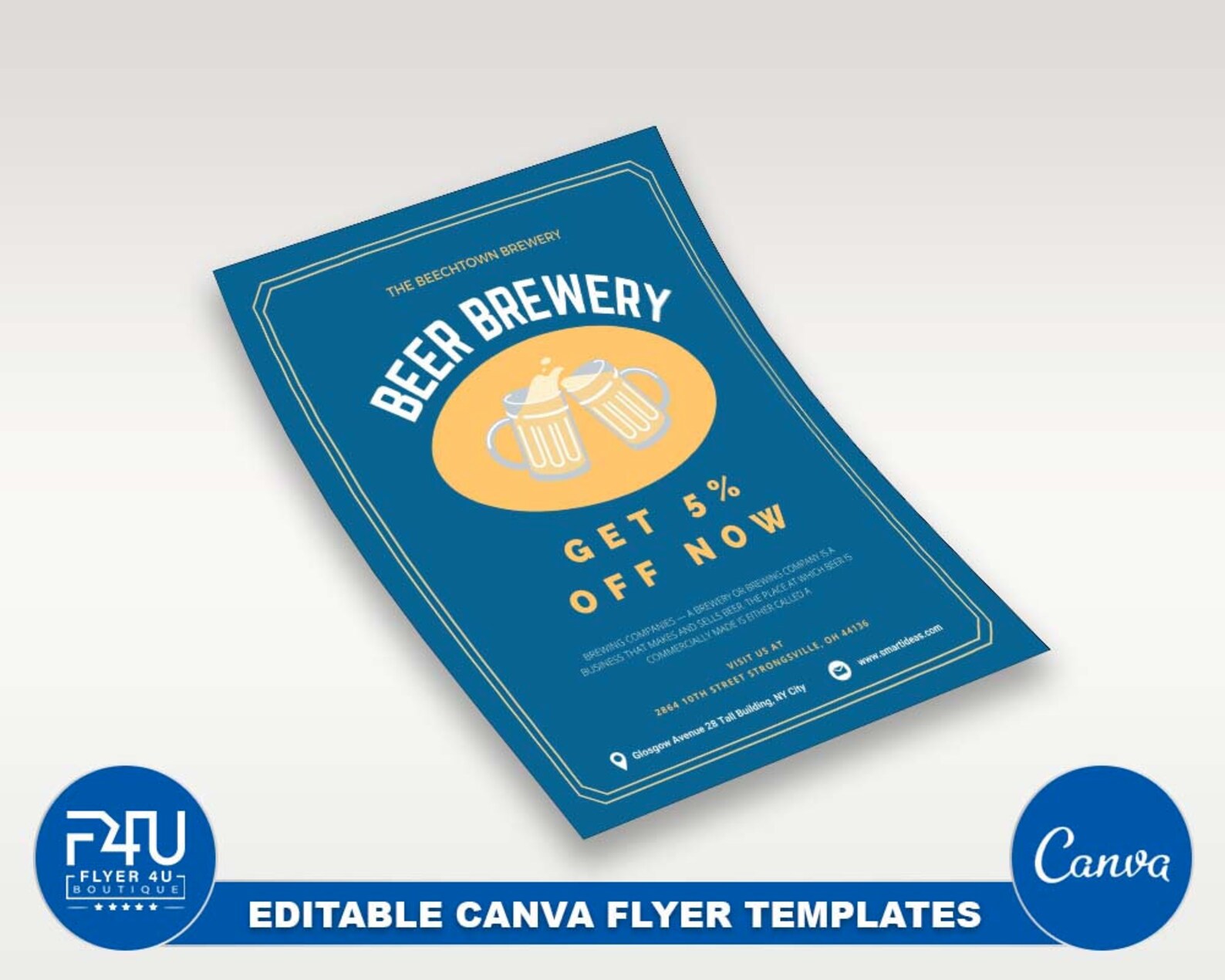 Beer Brewery Flyer DIY Canva Beer Brewery Flyer Template - Etsy