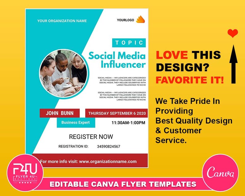 Social Media Influencer Flyer DIY Canva Social Media - Etsy