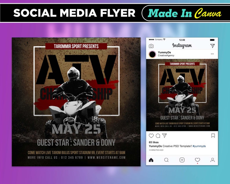 Atv Tournament Flyer, DIY Canva Atv Tournament Flyer Template 2022 ...