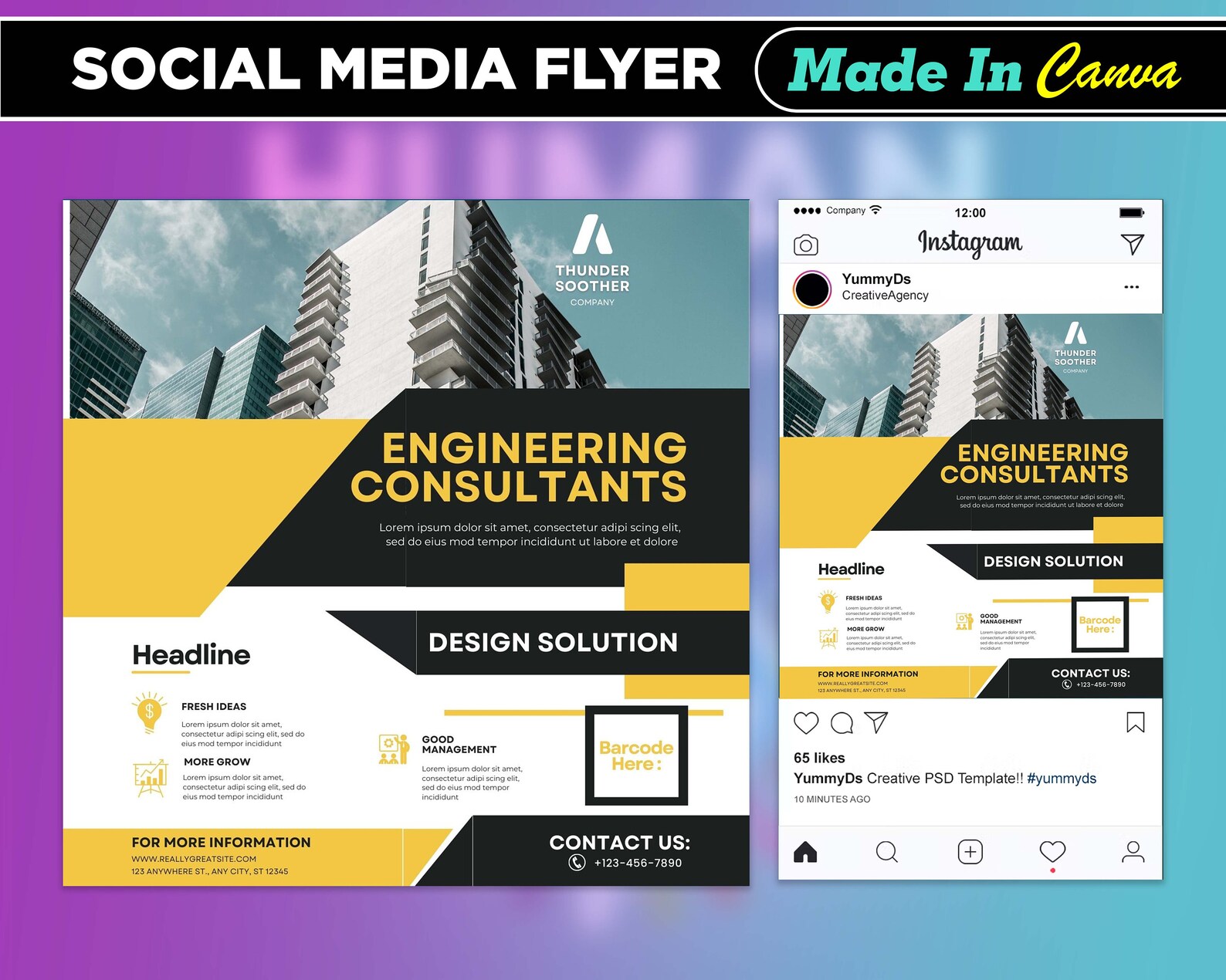 Engineering Consultants Flyer, DIY Canva Engineering Consultants ...