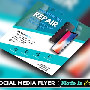 Smartphone Flyer, DIY Canva Smartphone Flyer Template 2022, Editable ...