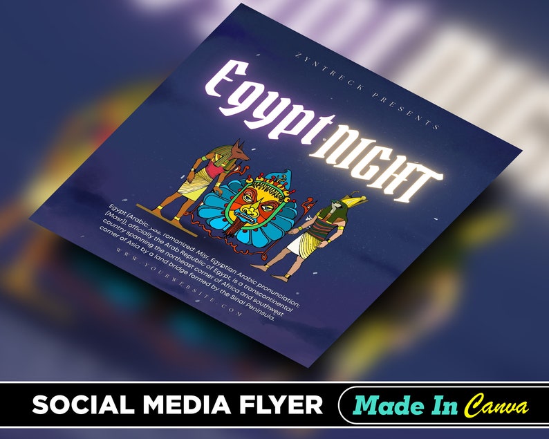 Egypt Night Flyer, DIY Canva Egypt Night Flyer Template 2022, Editable ...