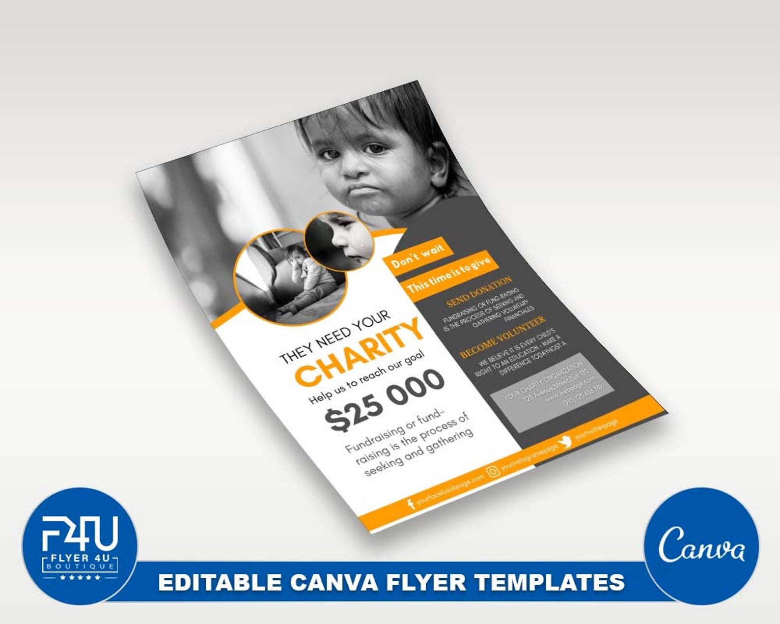 Fundraiser Flyer DIY Canva Fundraiser Flyer Template 2022 | Etsy