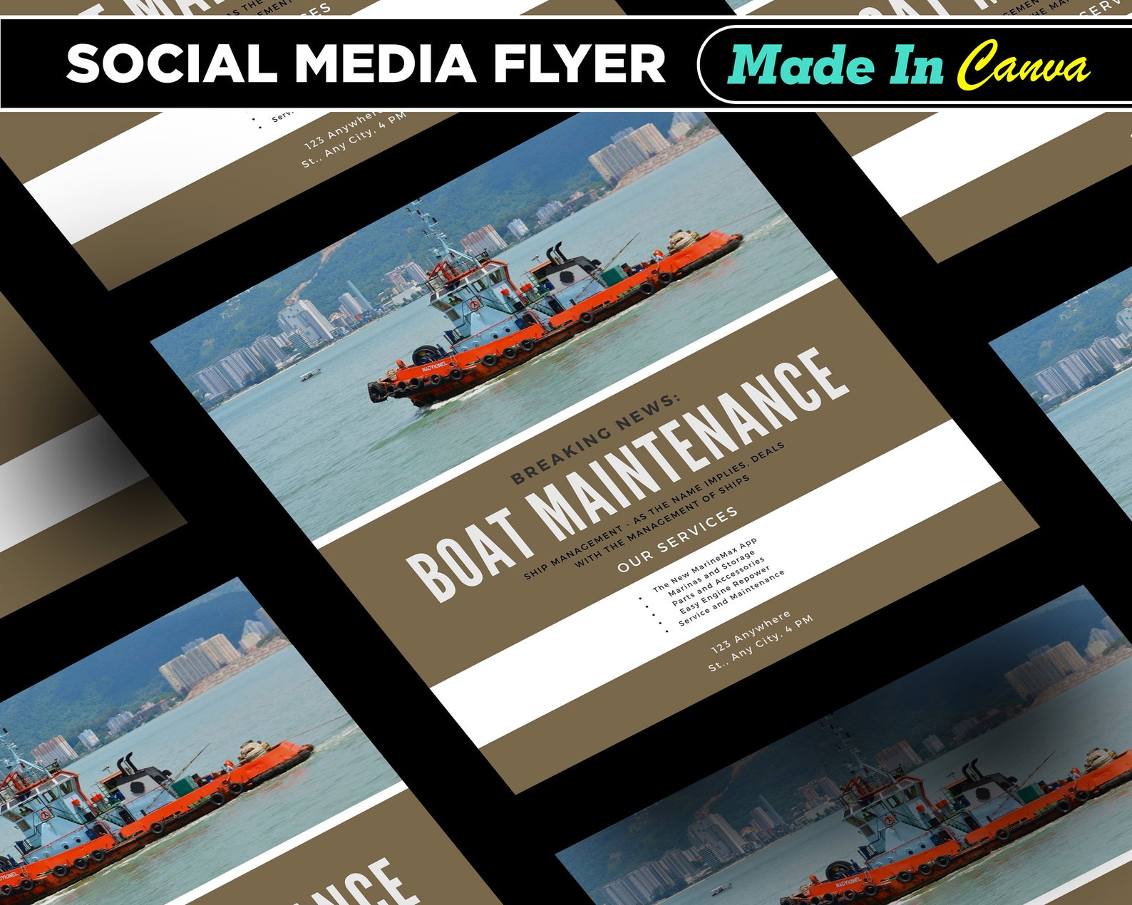 Boat Maintenance Flyer, DIY Canva Boat Maintenance Flyer Template 2022 ...