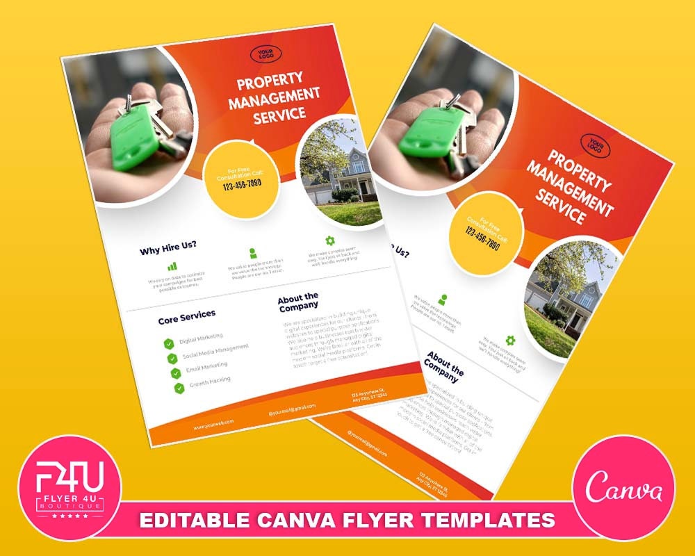 Property Management Service Flyer DIY Canva Property - Etsy