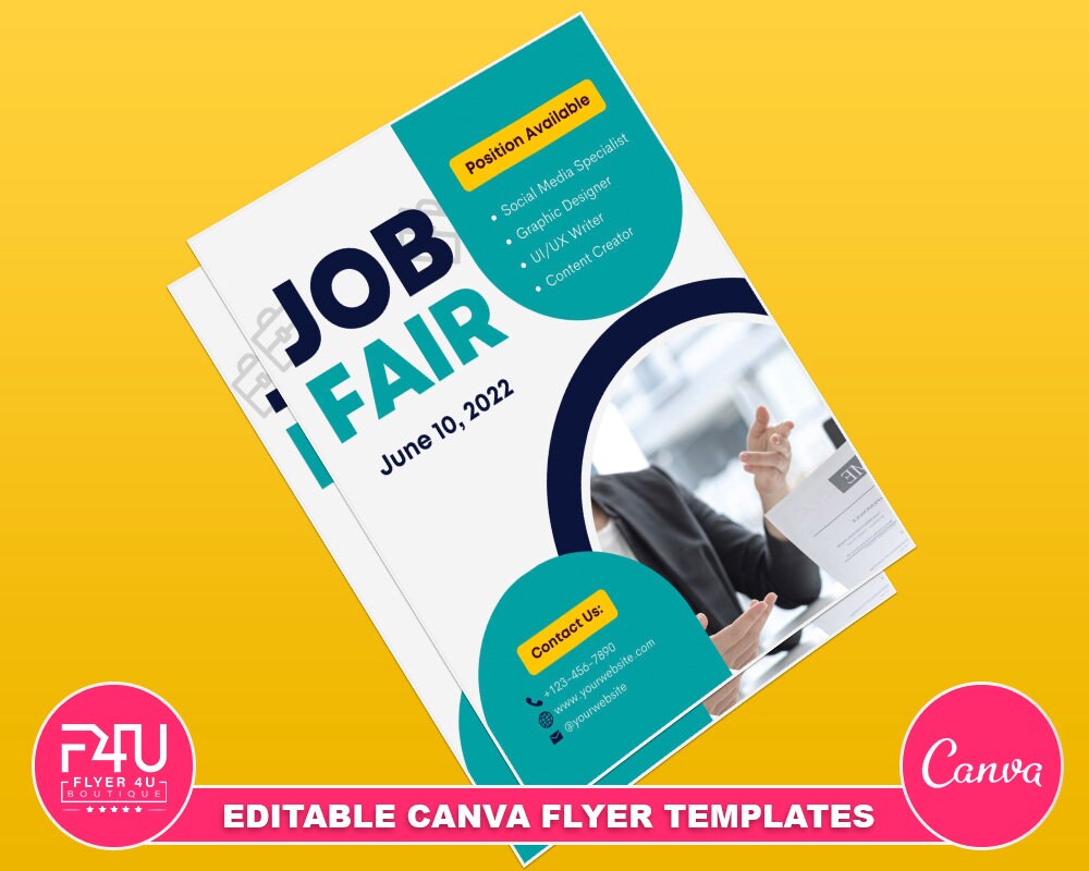 Job Fair Flyer DIY Canva Job Fair Flyer Template Editable - Etsy Canada
