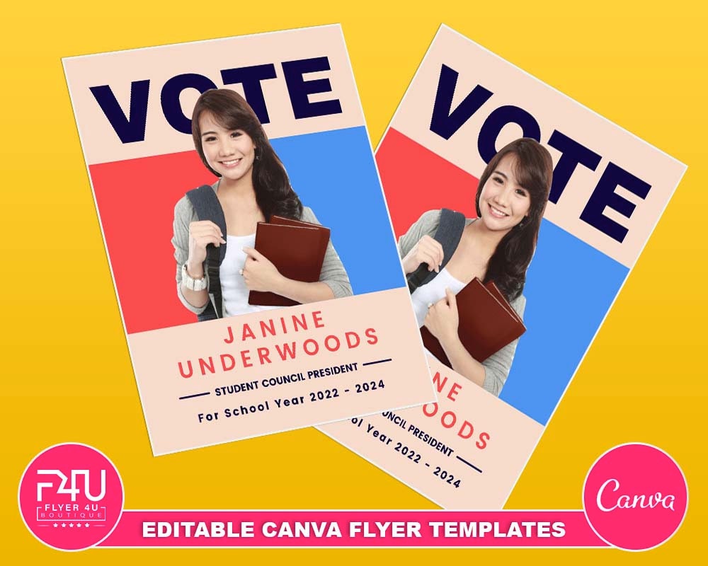 University Election Campaign Flyer DIY Canva University - Etsy