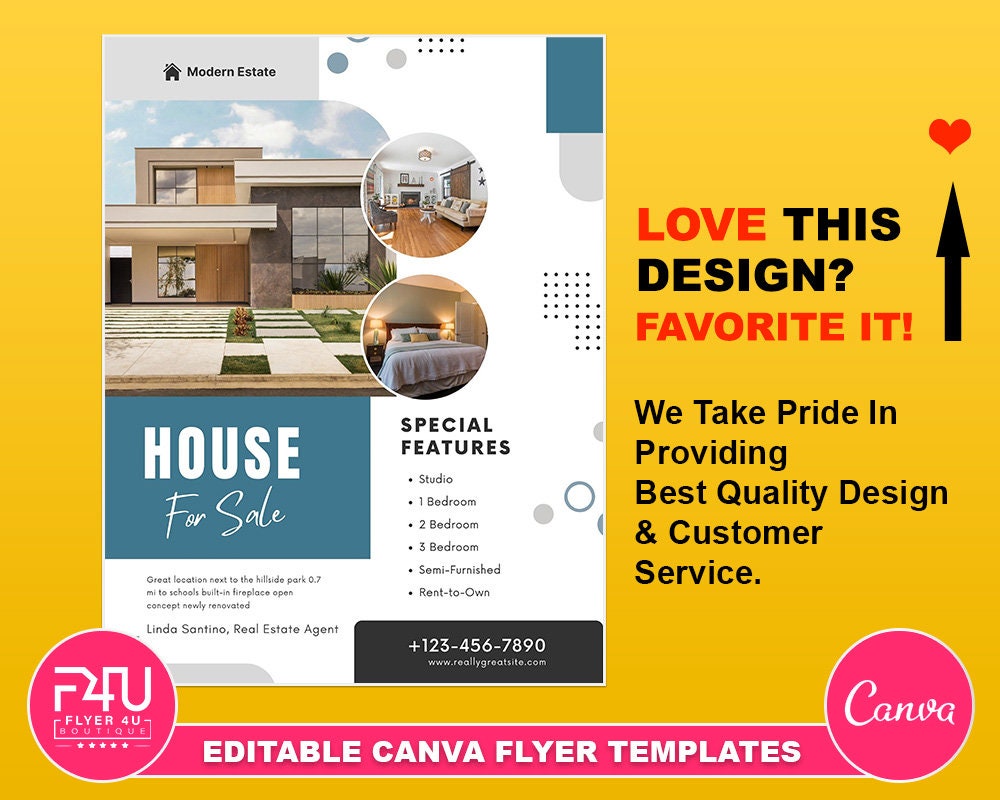 Real Estate Investor Flyer DIY Canva Real Estate Investor - Etsy