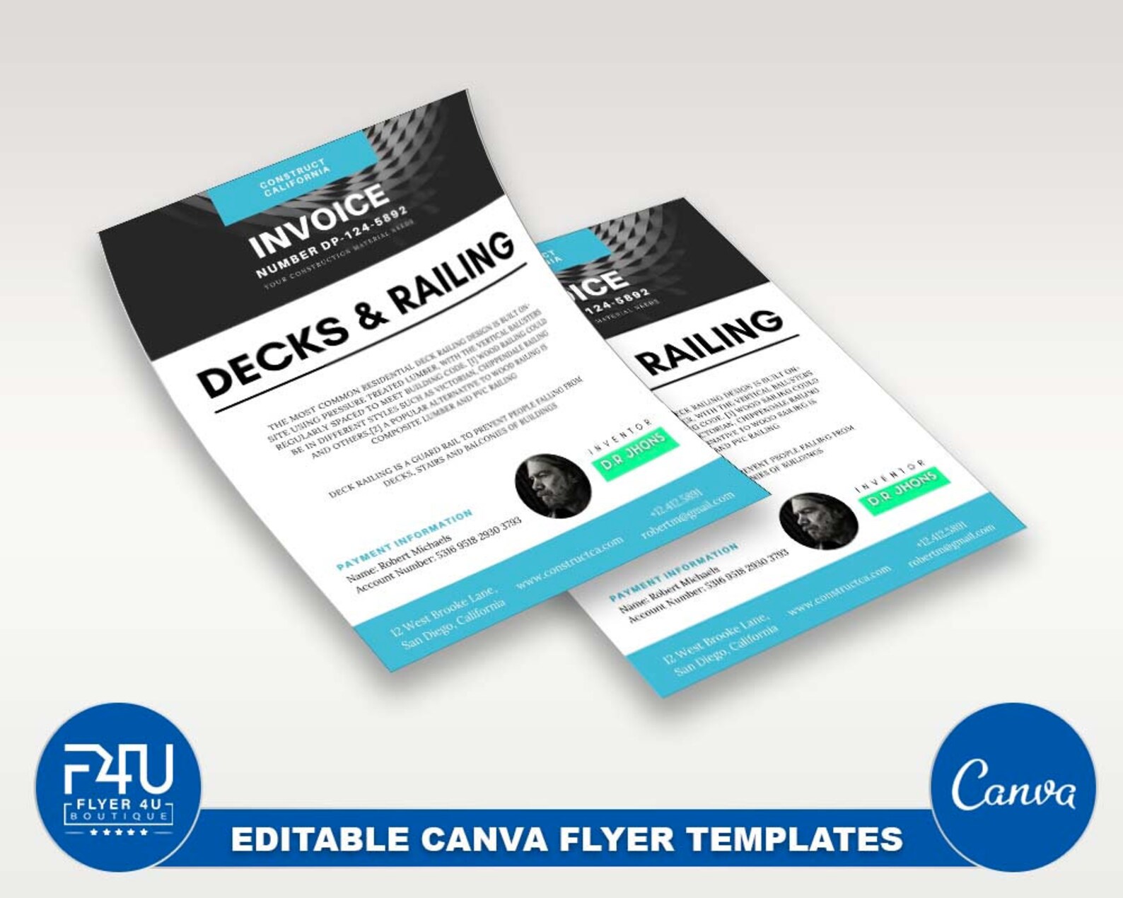 Decks and Railing Flyer DIY Canva Decks & Railing Template - Etsy