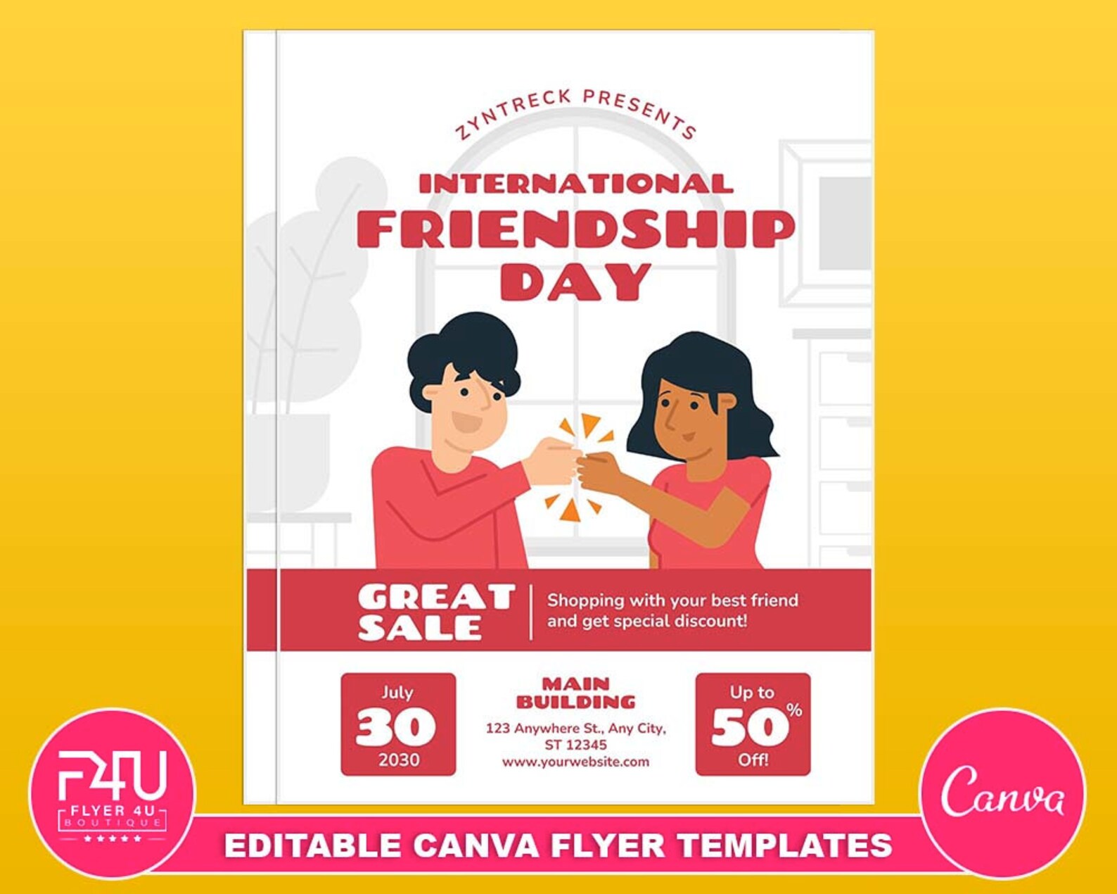 International Friendship Day Flyer, DIY Canva Friendship Day Flyer ...