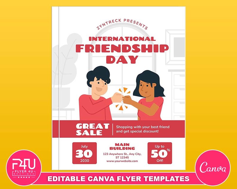 International Friendship Day Flyer, DIY Canva Friendship Day Flyer ...