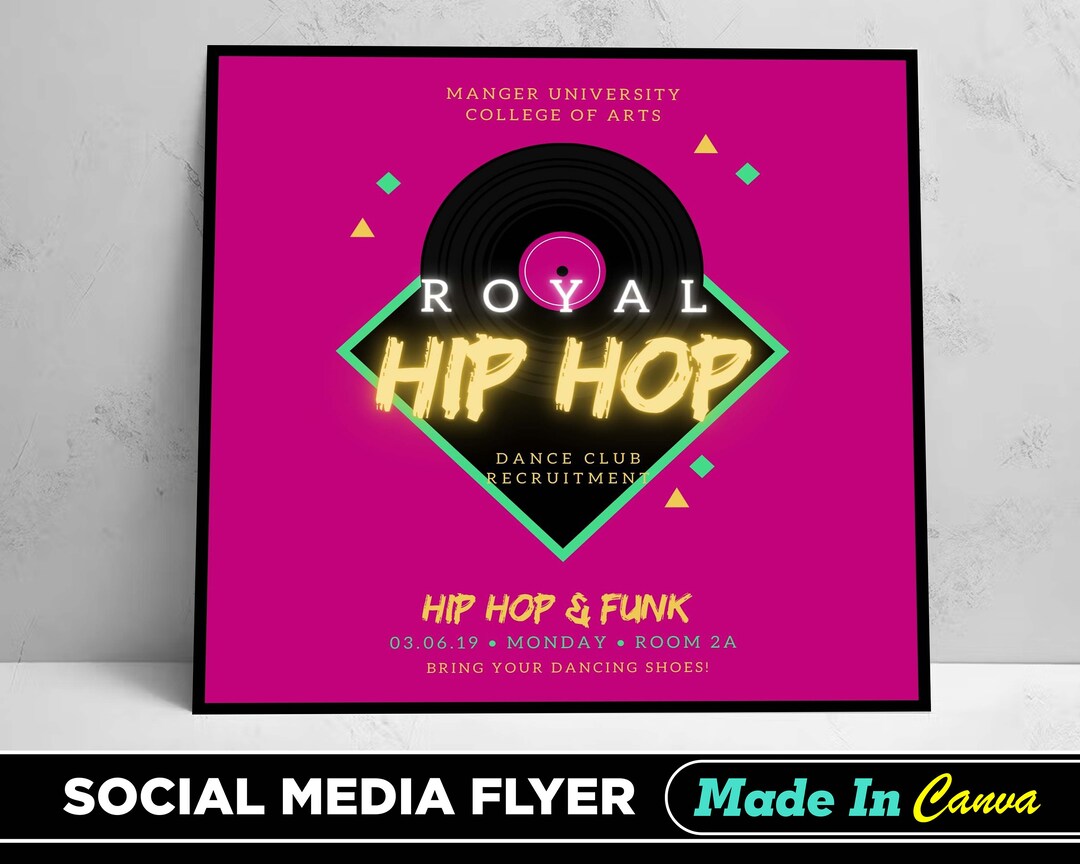 Royal Hip Hop Flyer, DIY Canva Royal Hip Hop Template 2022, Editable ...