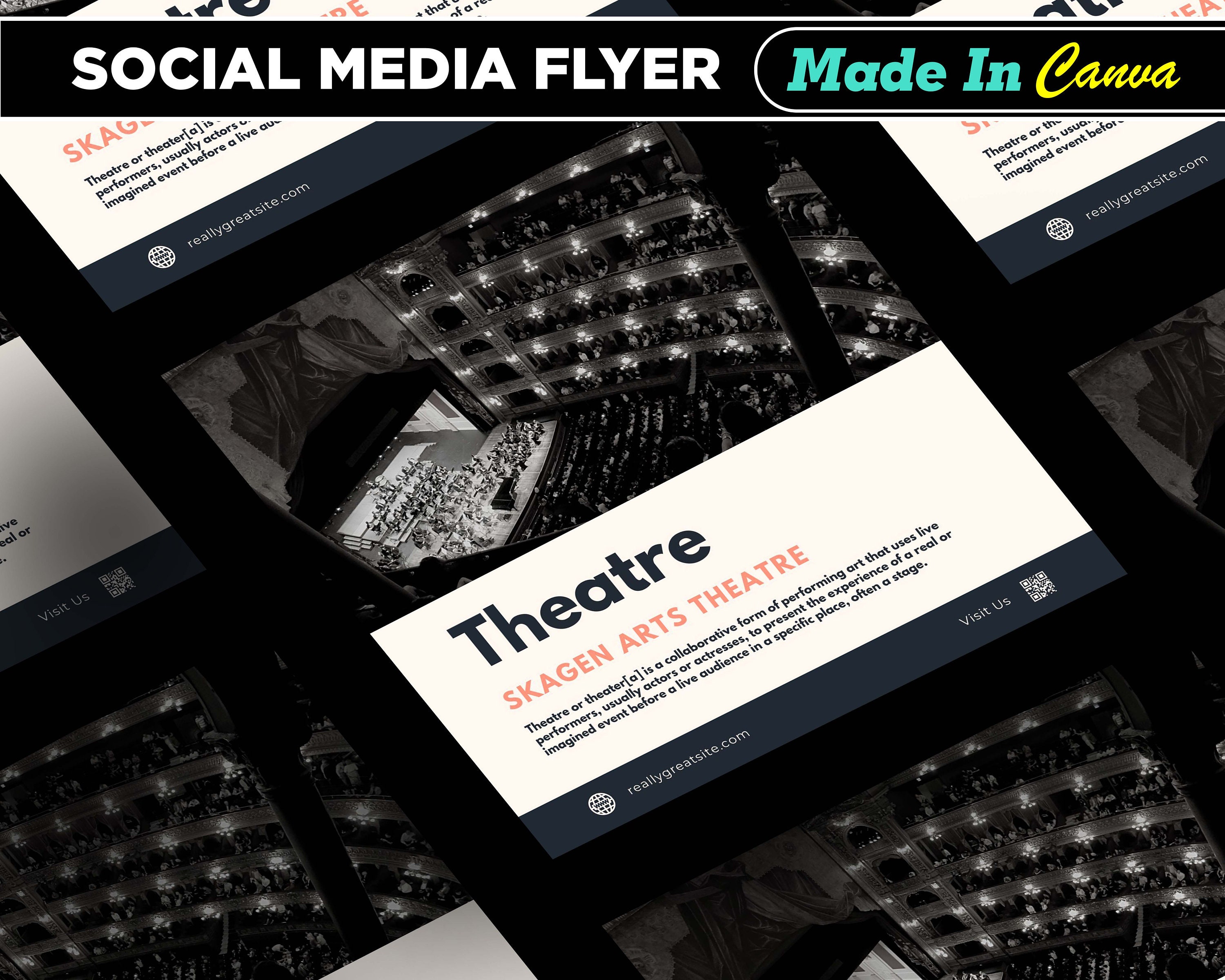 Theatre Flyer, DIY Canva Theatre Flyer Template 2022, Editable Canva ...