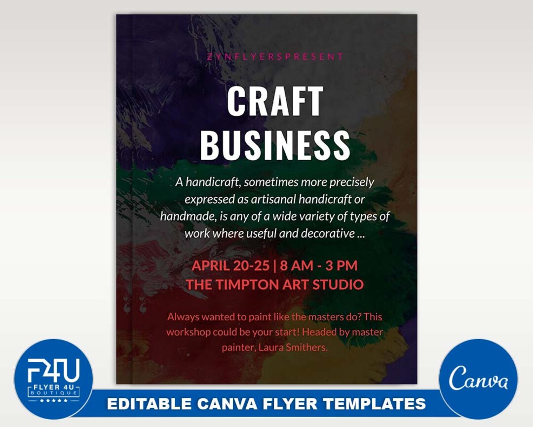 Craft Business Flyer DIY Canva Craft Business Flyer Template - Etsy
