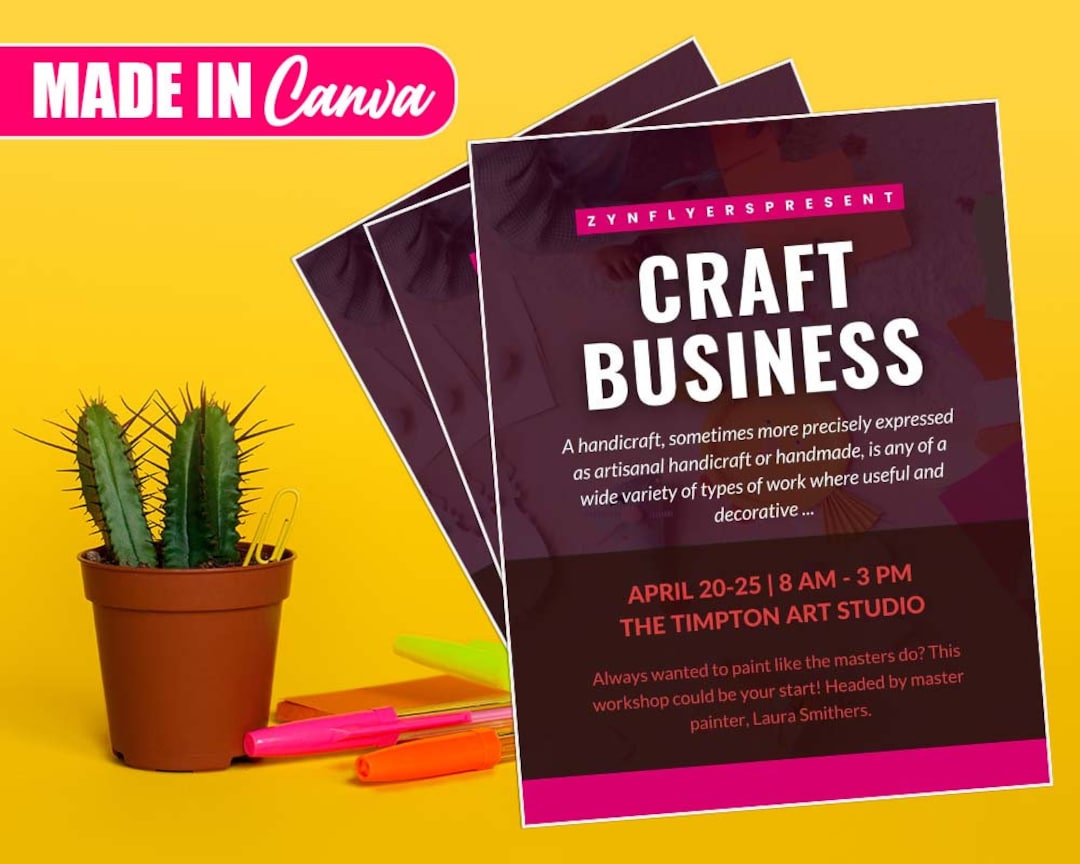 Craft Business Flyer, DIY Canva Craft Business Flyer Template 2022 ...