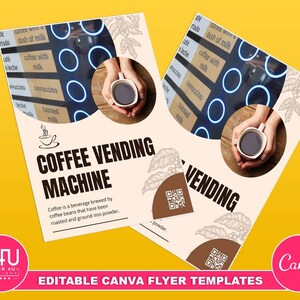 Coffee Vending Machine Flyer, DIY Canva Coffee Vending Machine Template ...