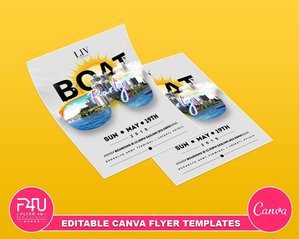 Boat Tour Flyer, DIY Canva Boat Tour Flyer Template 2022, Editable ...